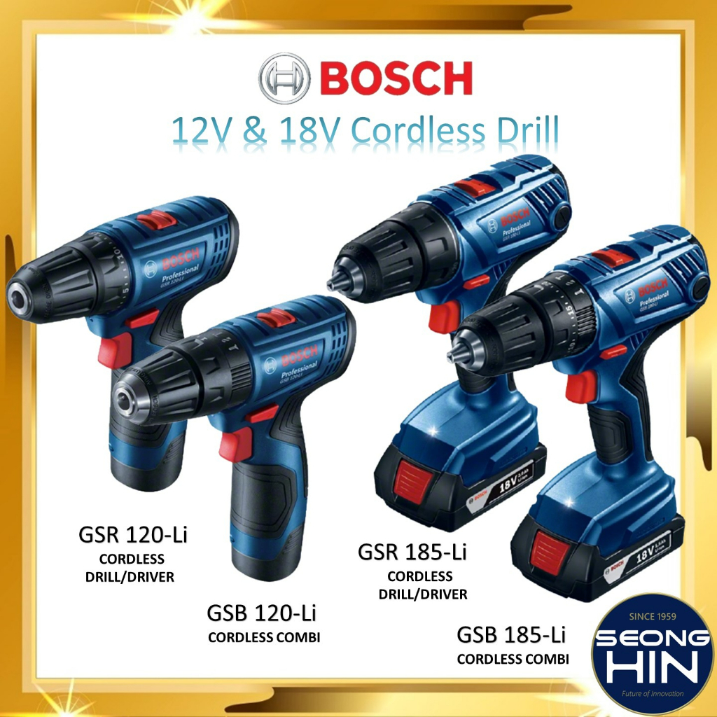 BOSCH GSB GSR 12V / 18V CORDLESS IMPACT DRILL / DRIVER GSB120-Li ...