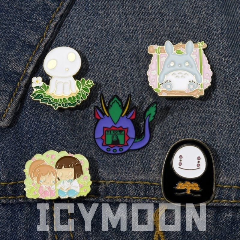 Enamel Pins : Studio Ghibli No Face Cartoon Anime Totoro and Friends ...