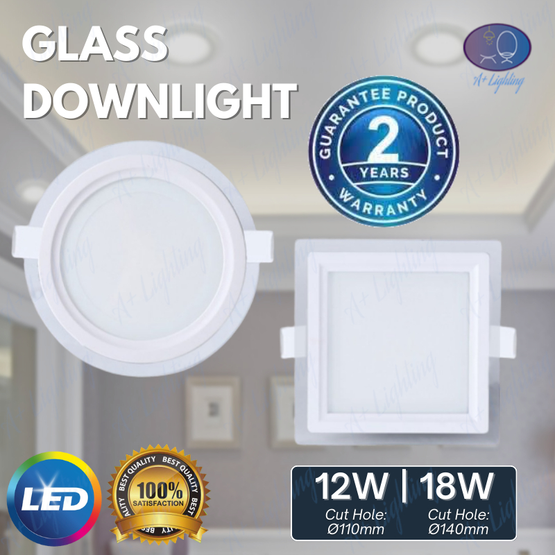 LED GLASS DOWNLIGHT 12W 18W RECESSED CEILING LIGHT LIVING ROOM HOME ...