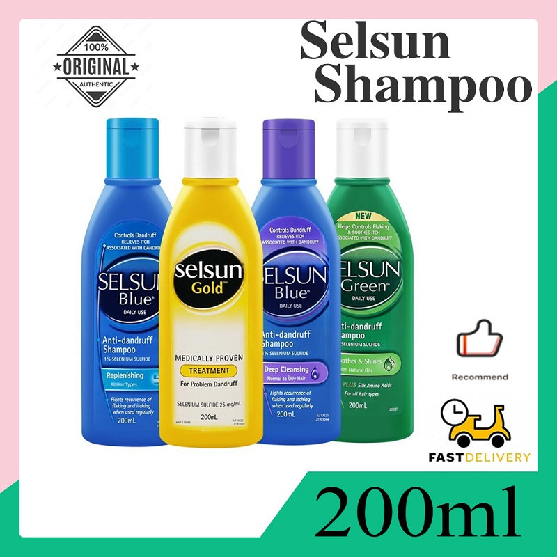 Selsun Gold Blue Shampoo Green Purple Treatment 200mL Medically Proven ...