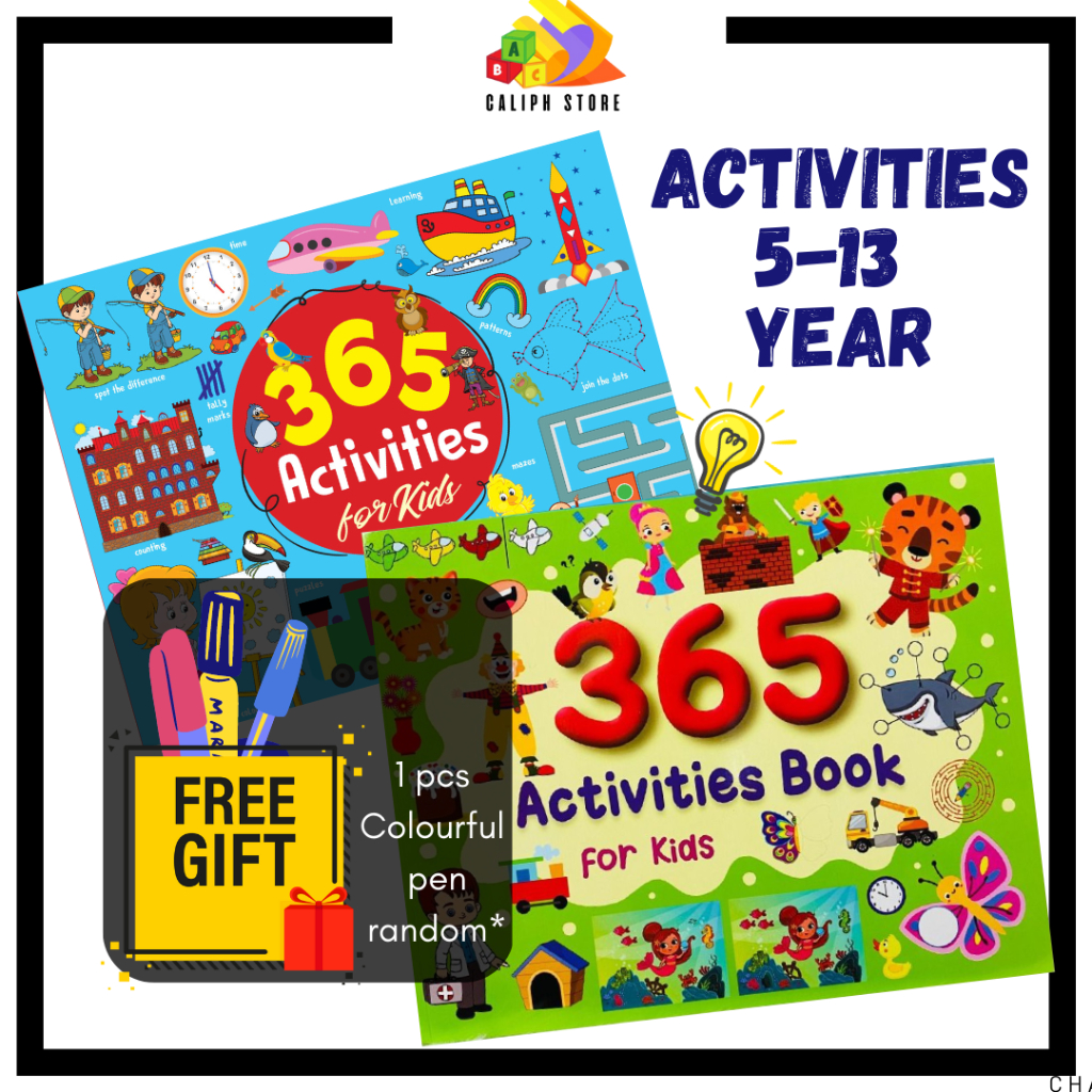 365 Activities Book For Kids Maze Match Coloring Joint Dot Counting ...