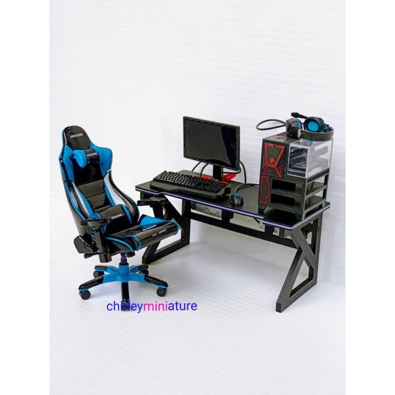 Toy miniature gaming table 1/12 / Miniature Computer table 1/12 ...