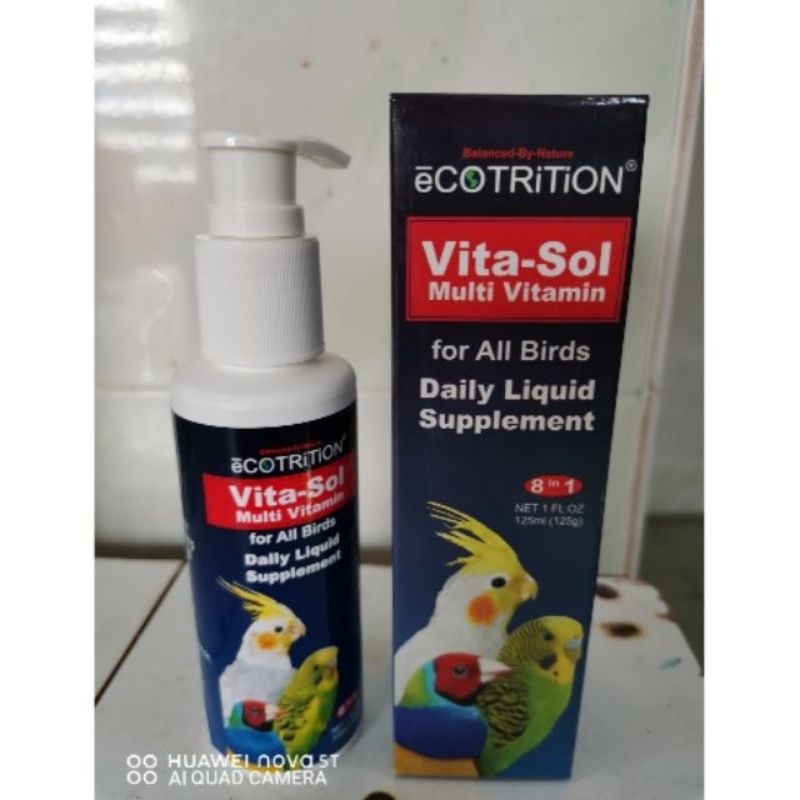 Vita Sol Daily Multivitamin Supplement 125ml (BIRD SUPPLEMENT/ VITAMIN ...