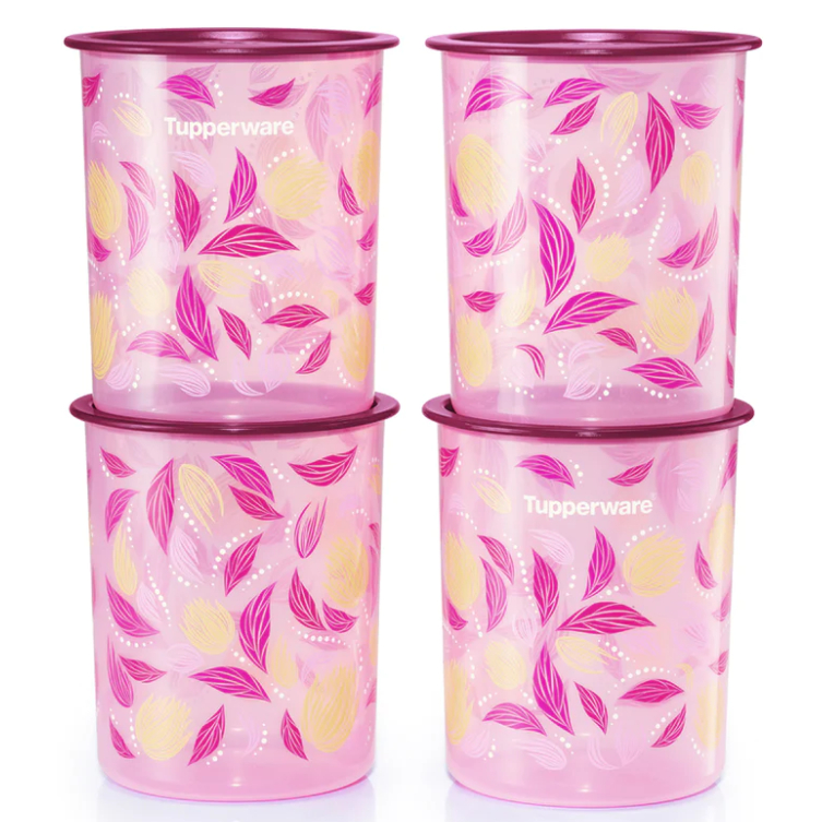 Tupperware Petalz One Touch Canister Small 2L (4) / OT | Shopee Singapore
