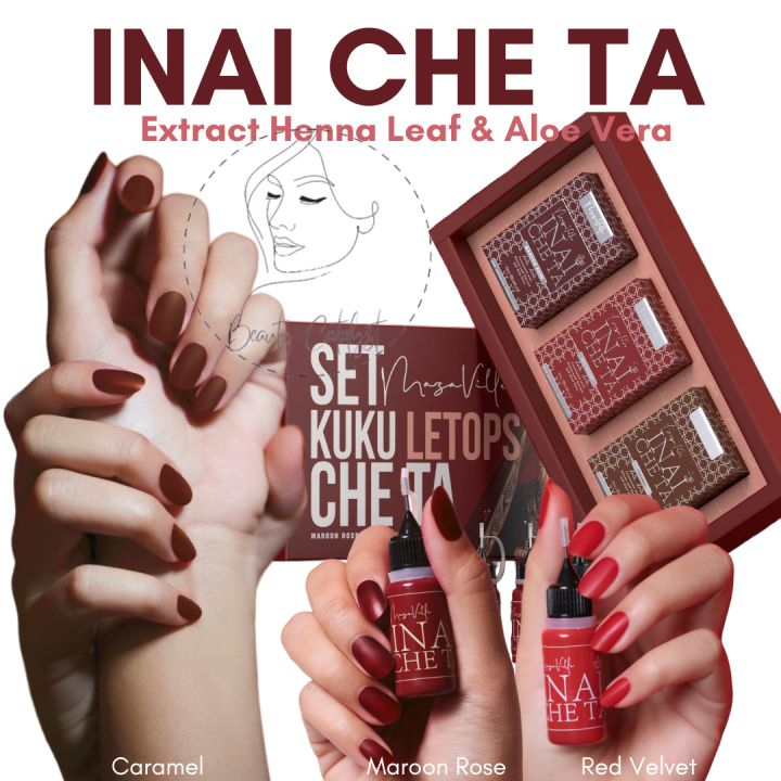 SET INAI CHE TA MIDNIGHT MAROON ROSE RED VELVET INAI KUKU CEKTA 10ML HQ | Shopee Singapore