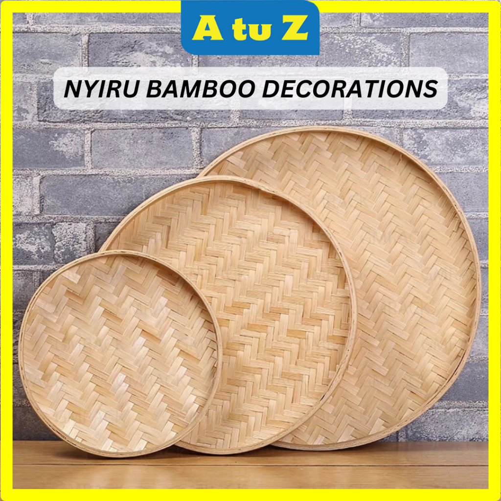 AtuZ Bamboo Tray 50cm Nyiru Awel Rattan Tradisional Decoration Selamat ...