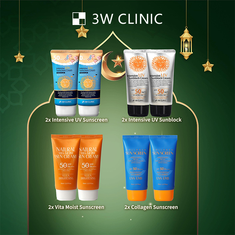 Bundle Deal 3W Clinic Sunblock Sunscreen Intensive UV Sunblock Suncream ...