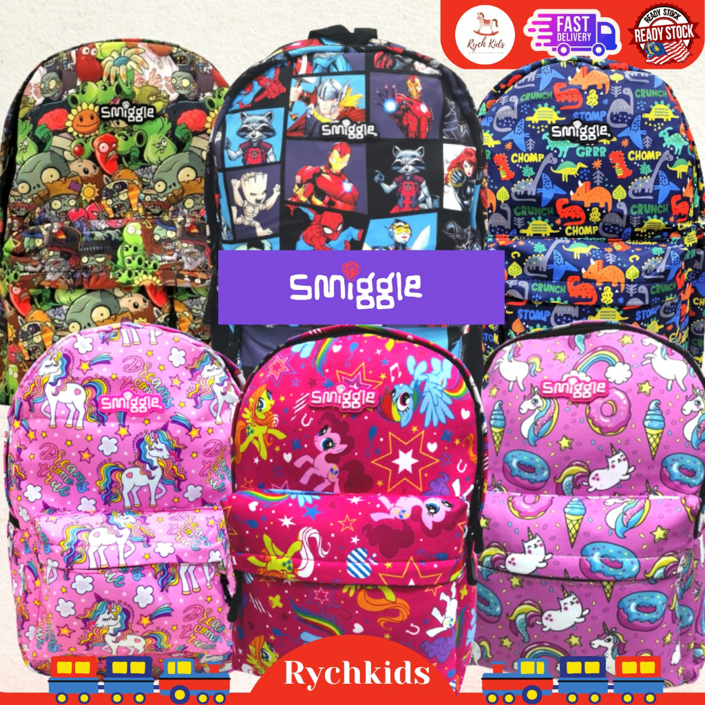 Smiggle Kid Bag Beg Budak Sekolah Rendah Kid Primary School Backpack ...