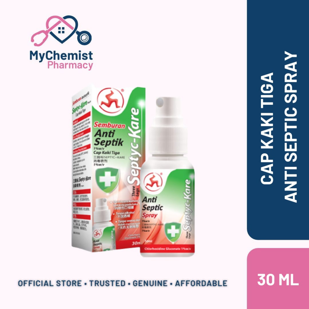 3 Legs Septic-Kare Antiseptic Antibacterial Spray 30ml | Shopee Singapore