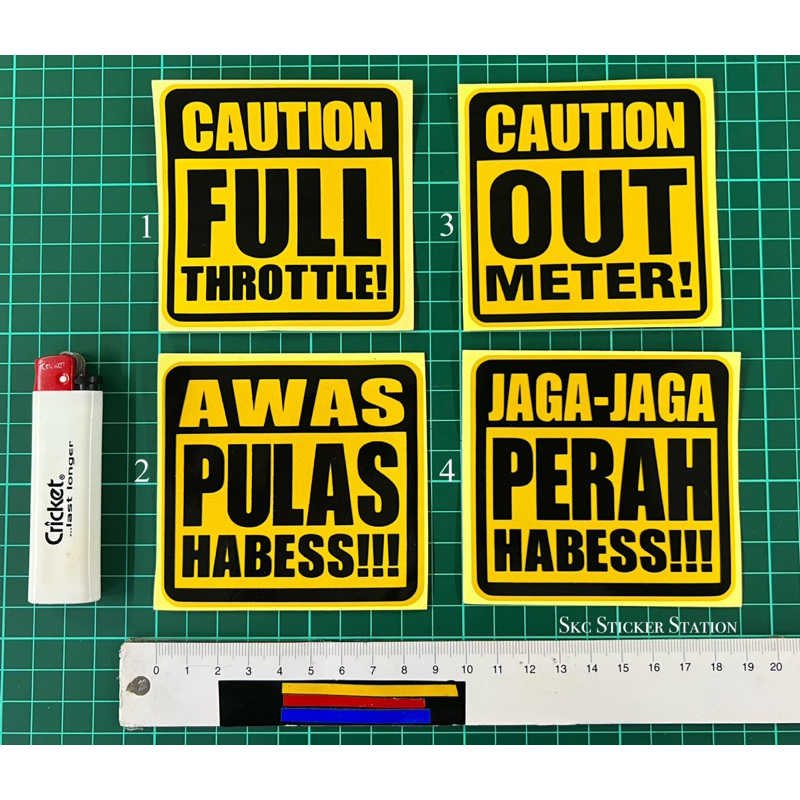 Ayat Pekertaan Awas / Caution Design Cutting Sticker Overlapping ...