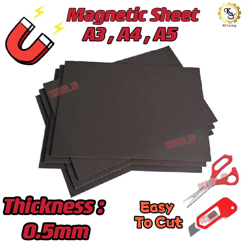 Kim.S 0.5 MM Thickness A3/A4/A5 Magnet Sheet Fridge Magnet Magnetic ...