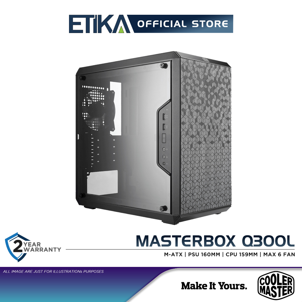 Cooler Master MasterBox Q300L | Micro ATX Tempered Glass Mini Tower Casing | MCB-Q300L-KANN-S00 ...
