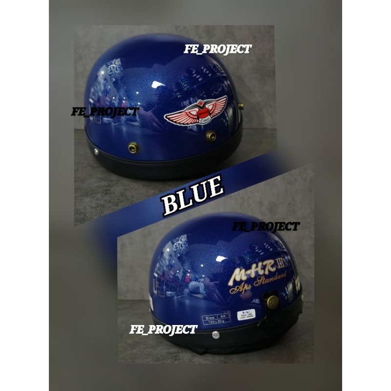 BLUE MHR III Helmet Separuh 1/2 Half Cut (All packing in box) | Shopee ...