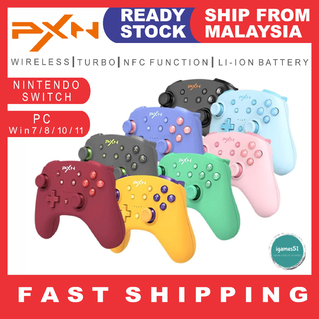 PXN 9607X WIRELESS GAME CONTROLLER GAMEPAD JOYSTICK FOR SWITCH PC ...