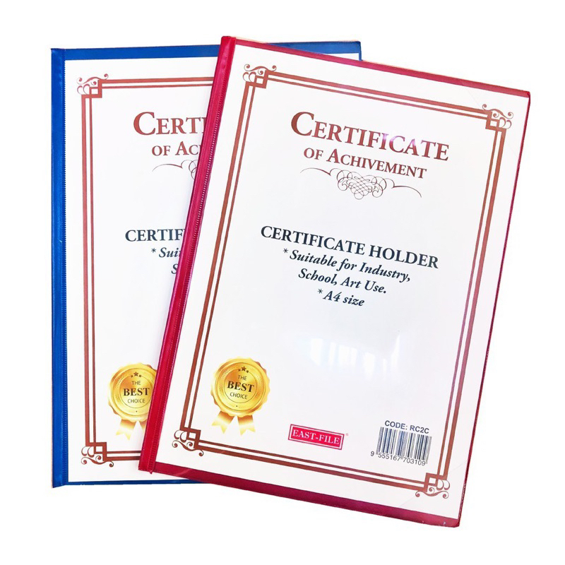 EAST-FILE A4 PVC Certificate Holder RC2C Certificate Of Achievement ...
