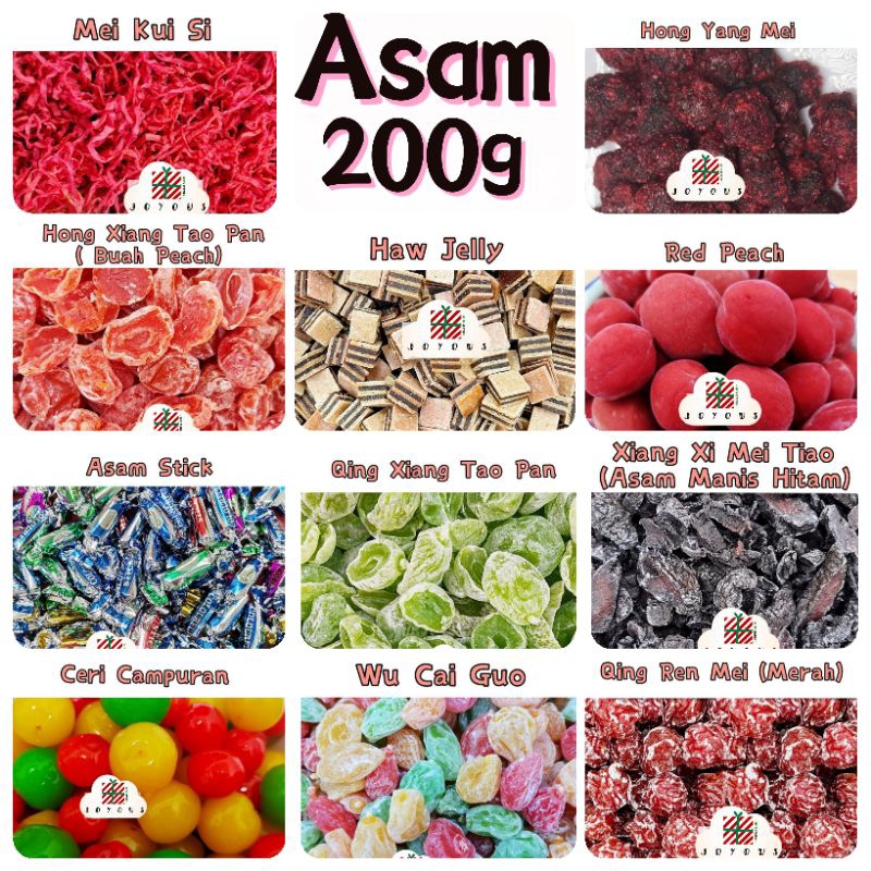 200g Various Asam Types / Oranges / Dried Plums / Sweet Sour / Sour ...