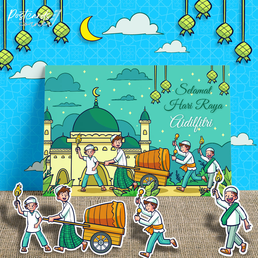 Poskad Hari Raya Aidilfitri / Ramadhan Raya 8 | Shopee Singapore