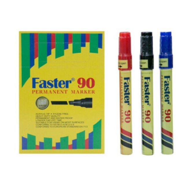 Faster 90 Permanent Marker ( 12pcs / Box ) | Shopee Singapore