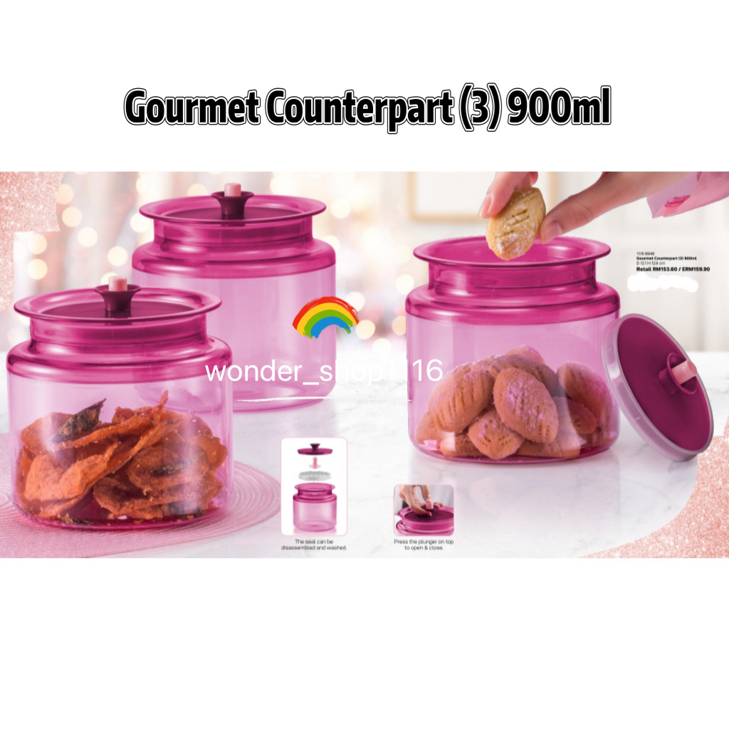 New Colour Tupperware Gourmet Counterpart (3 pcs) 900ml /Bekas Kuih CNY/Raya | Shopee Singapore
