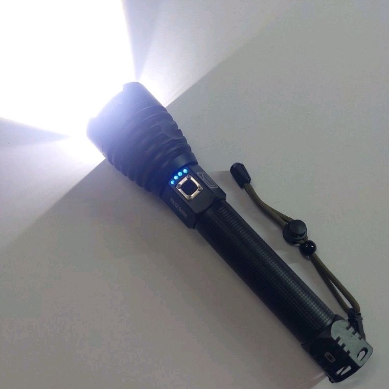 Super Flashlight LED 50000W POLICE JAPAN P90 Rechargeable 8000mAh ...