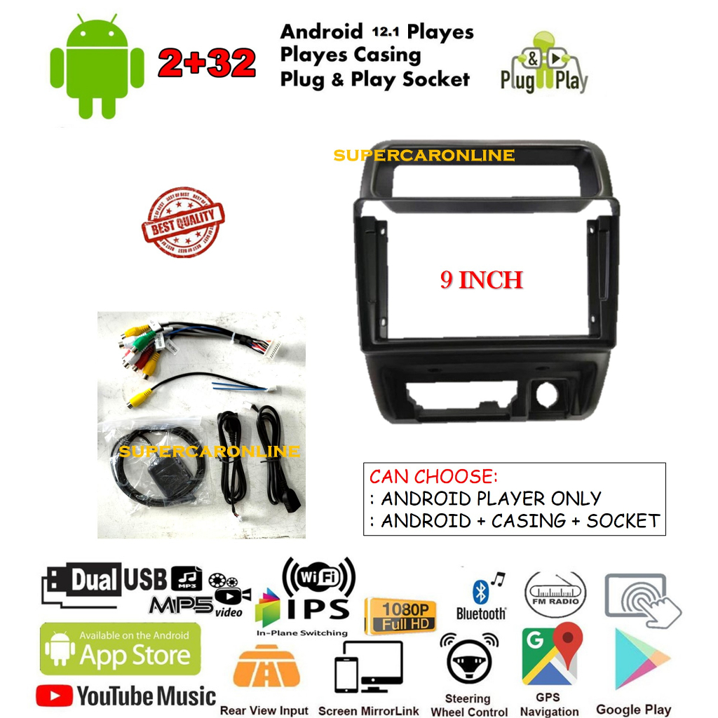 perodua KEMBARA android player 9'' inch PLUG N PLAY with OEM casing ...