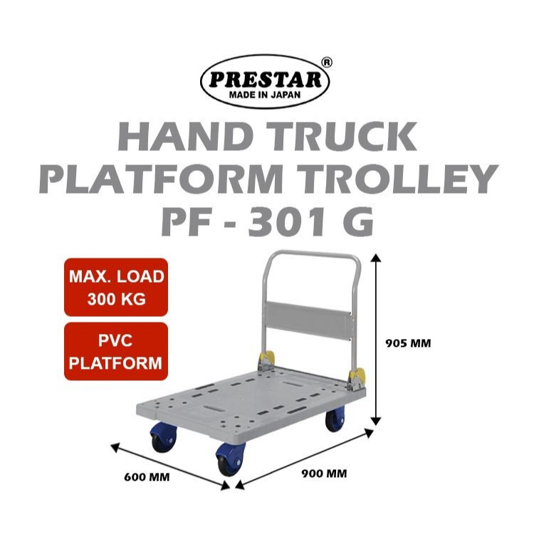 PRESTAR PF-301G HAND TRUCK PLATFORM TROLLEY - 300KG | Shopee Singapore