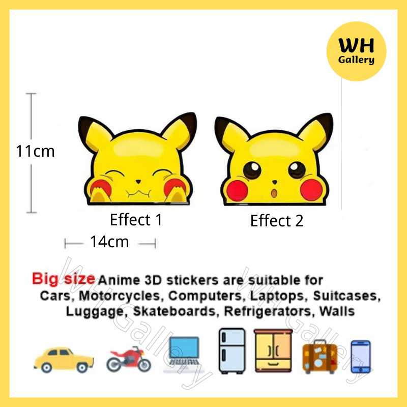 Anime 3D Sticker Pokemon Pikachu Spy X Family Jujutsu Kaisen Demon ...