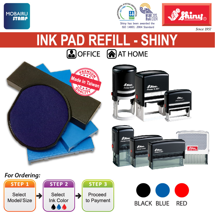 SHINY Ink Pad/Cartridges Refill for Self Inking Stamps - S830, S831, S855, S310, S832, S833 ...