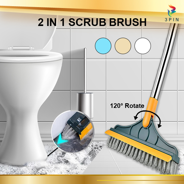 2 3 in 1 Brush Penyapu Berus Lantai Bilik air Cuci Tandas Besi Lantai ...