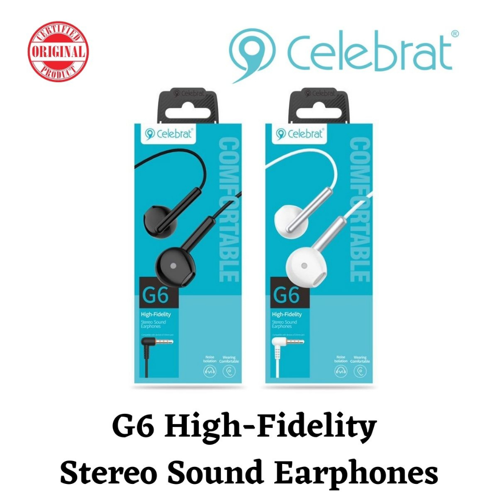 Celebrat G6 High-Fidelity Stereo Sound Earphones (Compatible with ...