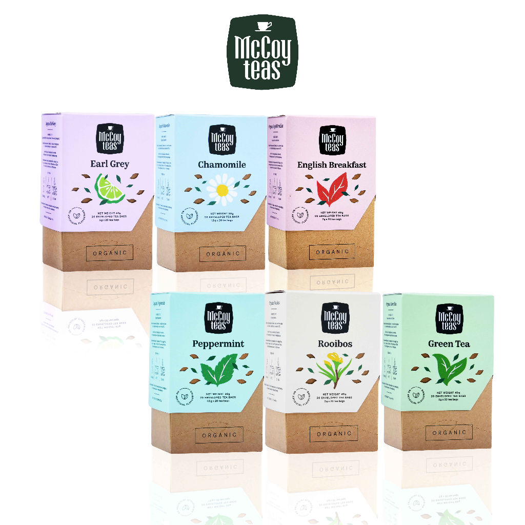 "ASSORTED" McCoy Organic 20's Enveloped Tea Bags (6 flavours) Halal Certified (20 sachets ...