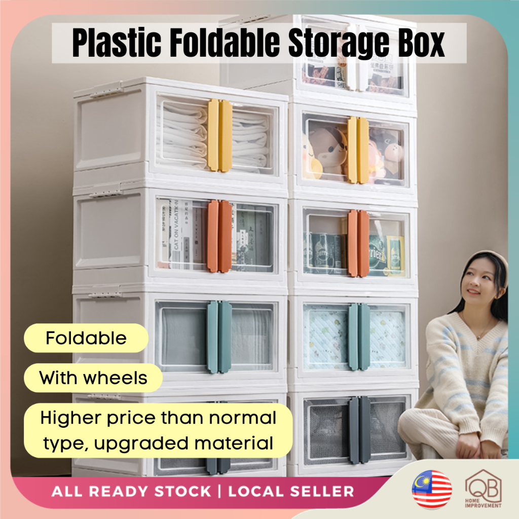 Twin Door Big Plastic Foldable Storage Box Cabinet Transparent ...