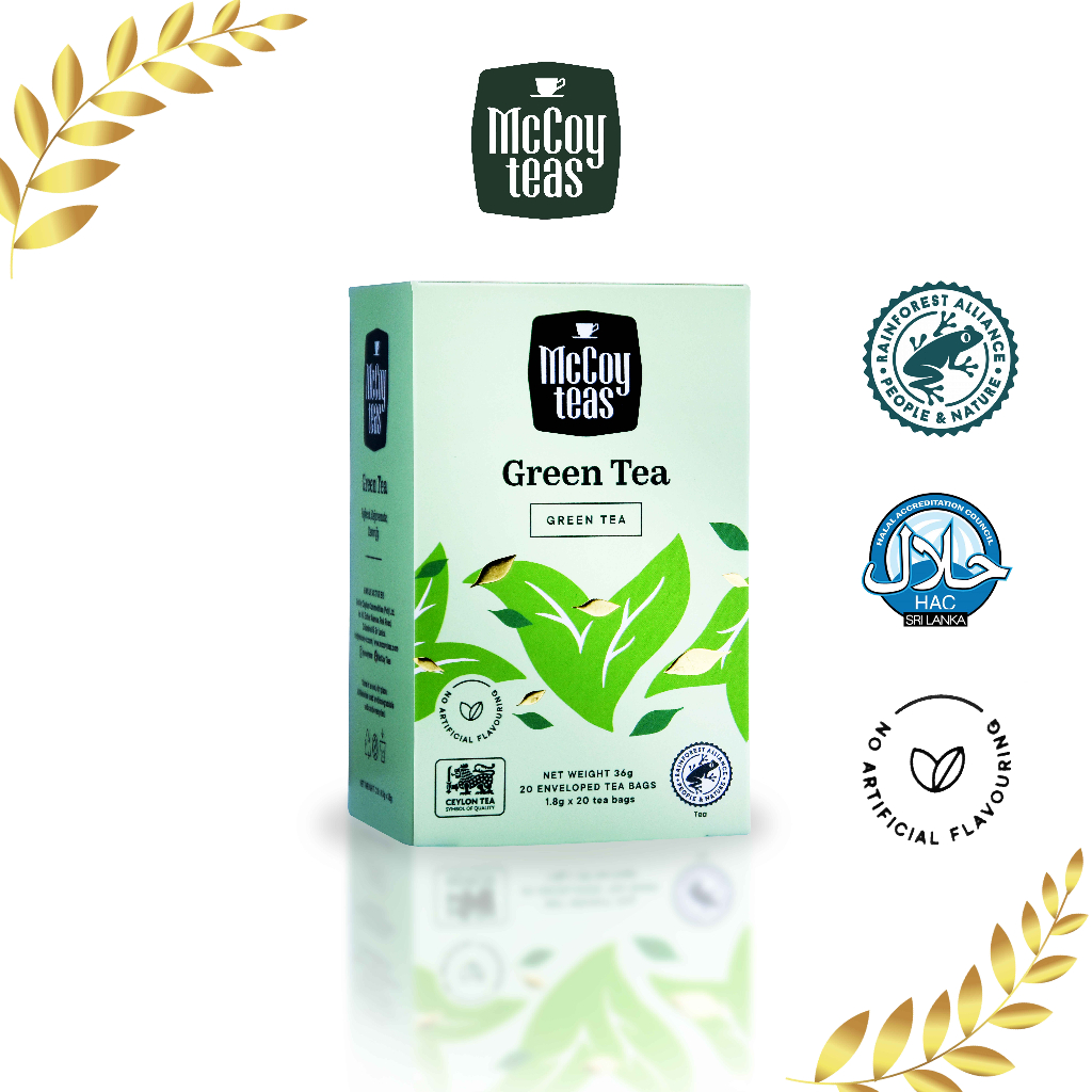 McCoy Green Tea Premium Tea Individually Wrapped Teabag Halal Certified ...