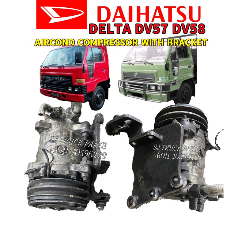 DAIHATSU DELTA DV57 DV58 ENGINE 2.8cc MODEL DL AIR COND COMPRESSOR PUMP ...