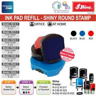 Ink Pad/Cartridges Refill for Round Self Inking Stamps - Shiny Round ...