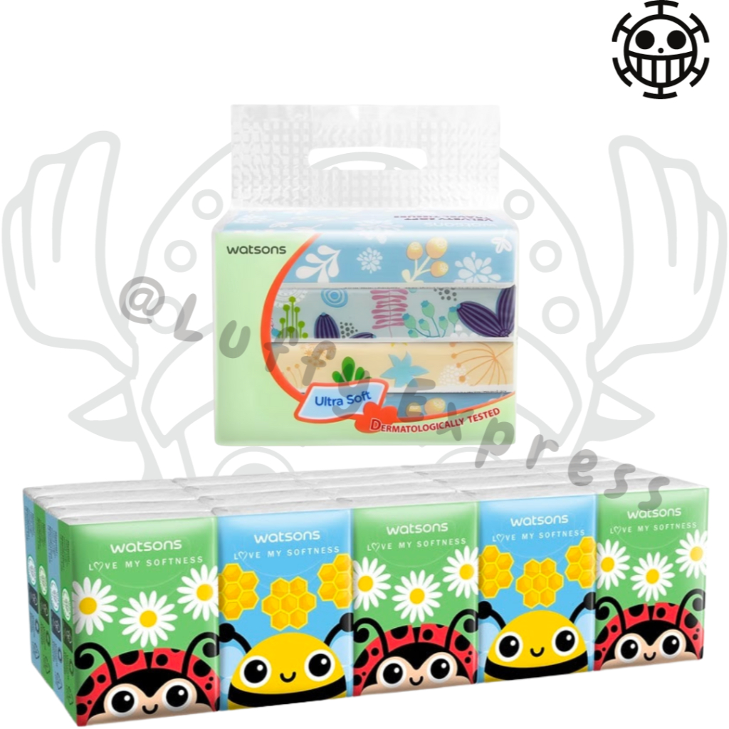 Watson WATSONS Bee & Ladybug Mini Hankies 3ply x 10sheets x 20s Travel ...