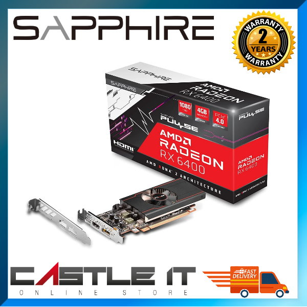 Sapphire RX 6400 / RX 550 PULSE GAMING 4GB GDDR6 AMD ATI Radeon RX6400 ...