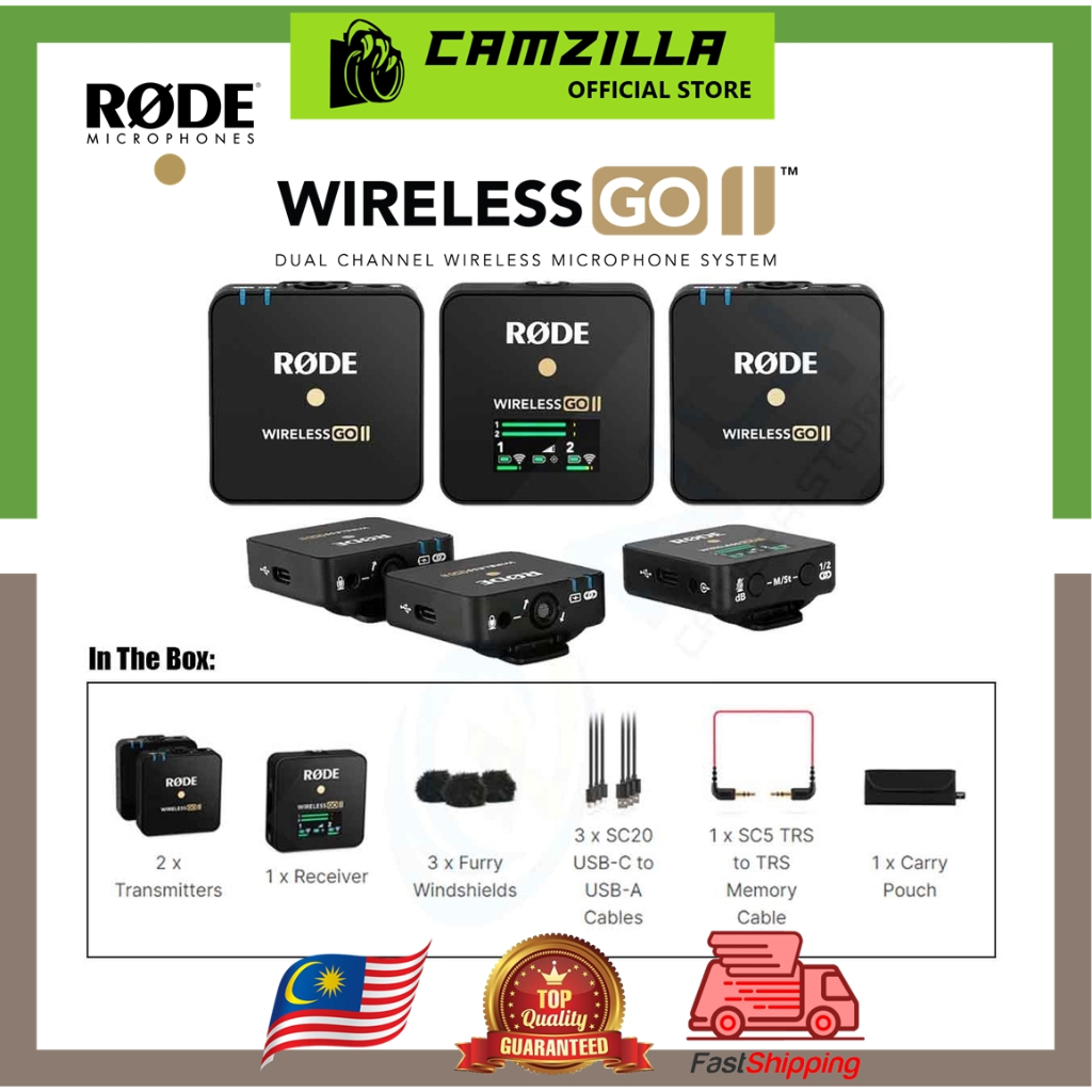 Rode Wireless GO II 2-Person Compact Digital Wireless Microphone System ...