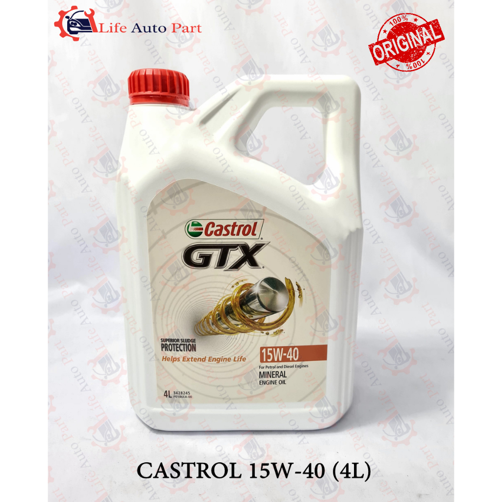 CASTROL ENGINE OIL GTX 15W40 15W-40 4L (MINERAL) | Shopee Singapore