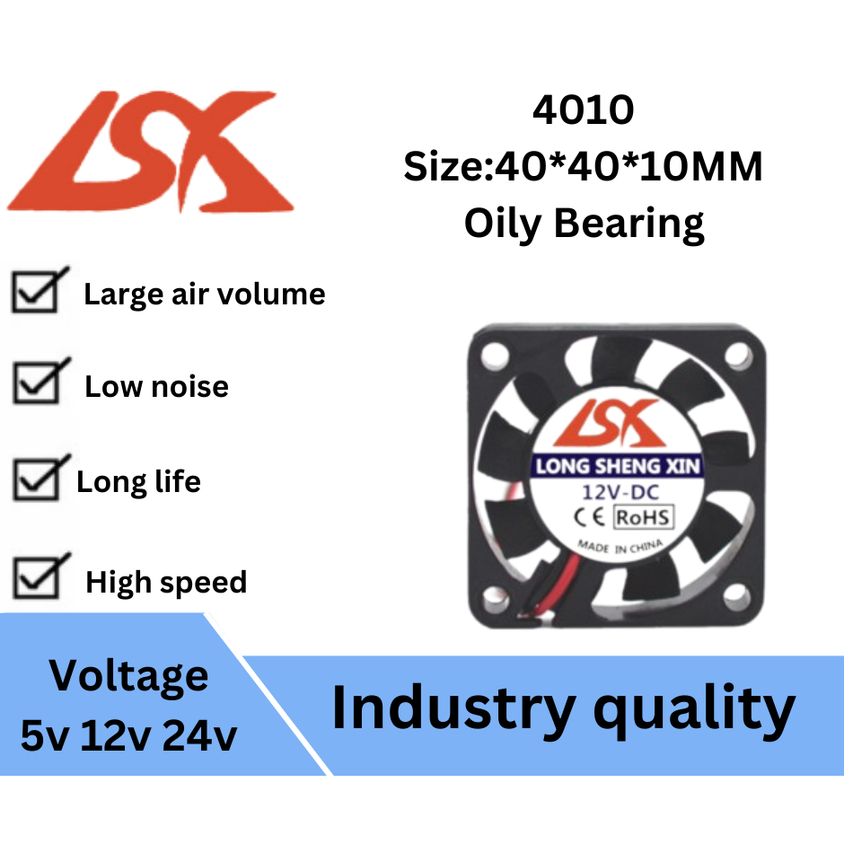 (LSX)DC Fan Blower 2Pin Desktop CPU Cooling(Silence Mode) (4010)(5V)(12V)(24V) (1PCS) | Shopee ...
