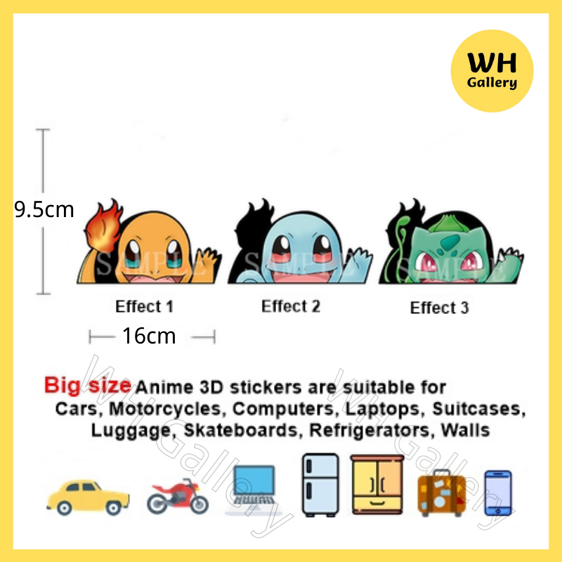 Anime 3D Sticker Pokemon One Piece Spy X Family Jujutsu Kaisen Demon ...