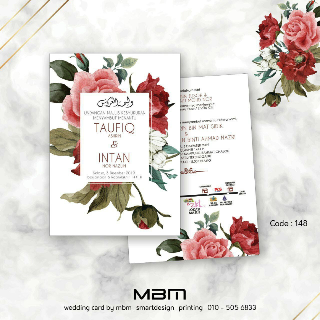 Mbm ~ COLORED Wedding Card A6, Wedding Card 4x6, Greeting Card ...