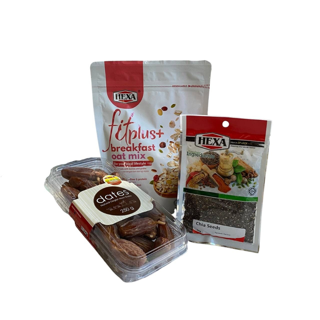 Hexa Fitplus Breakfast Oat Mix (300g) + Delish Tunision Branch Dates ...