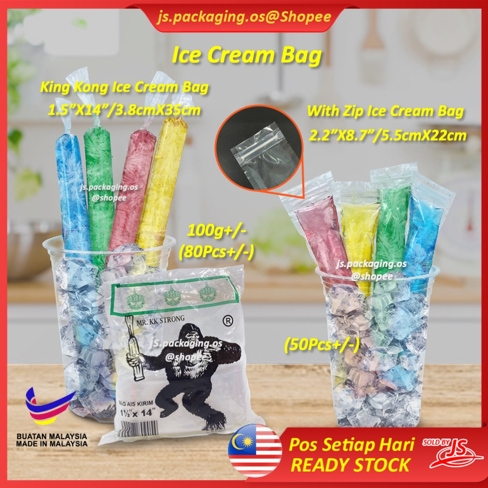 Plastik Aiskrim King Kong Ice cream Plastic Bag Plastik Aiskrim long ...