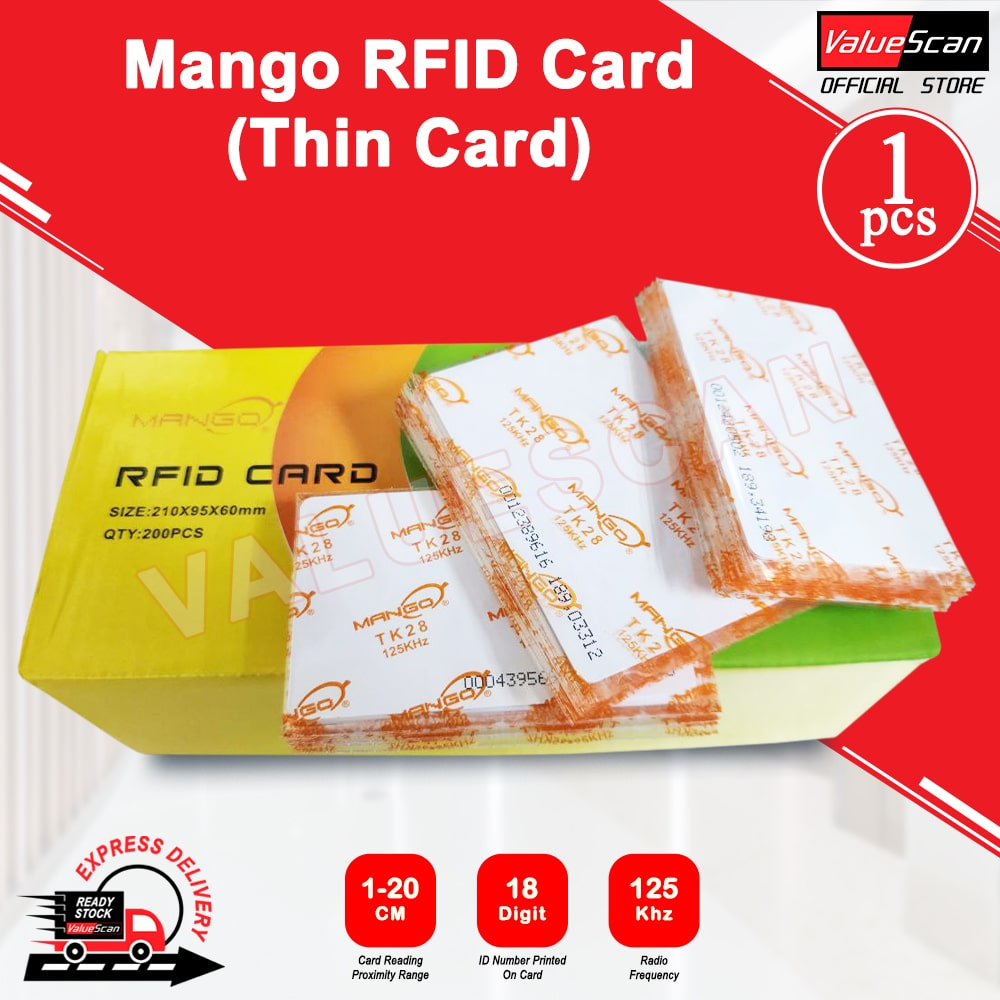 MANGO RFID Thin Card Proximity ID 125Khz (1pcs) | Shopee Singapore
