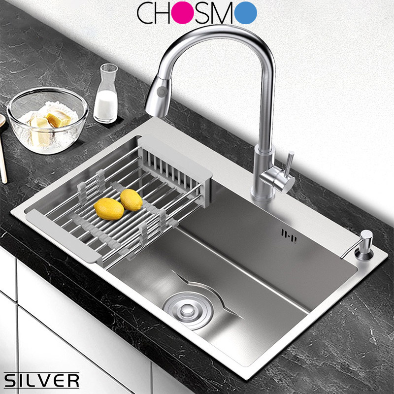 304 Sinki Dapur Stainless Steel Nano Kitchen Single Sink Bowl Basin ...