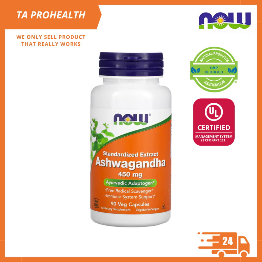 Now Foods Ashwagandha Standardized Extract 450 Mg 90 Veg Capsules