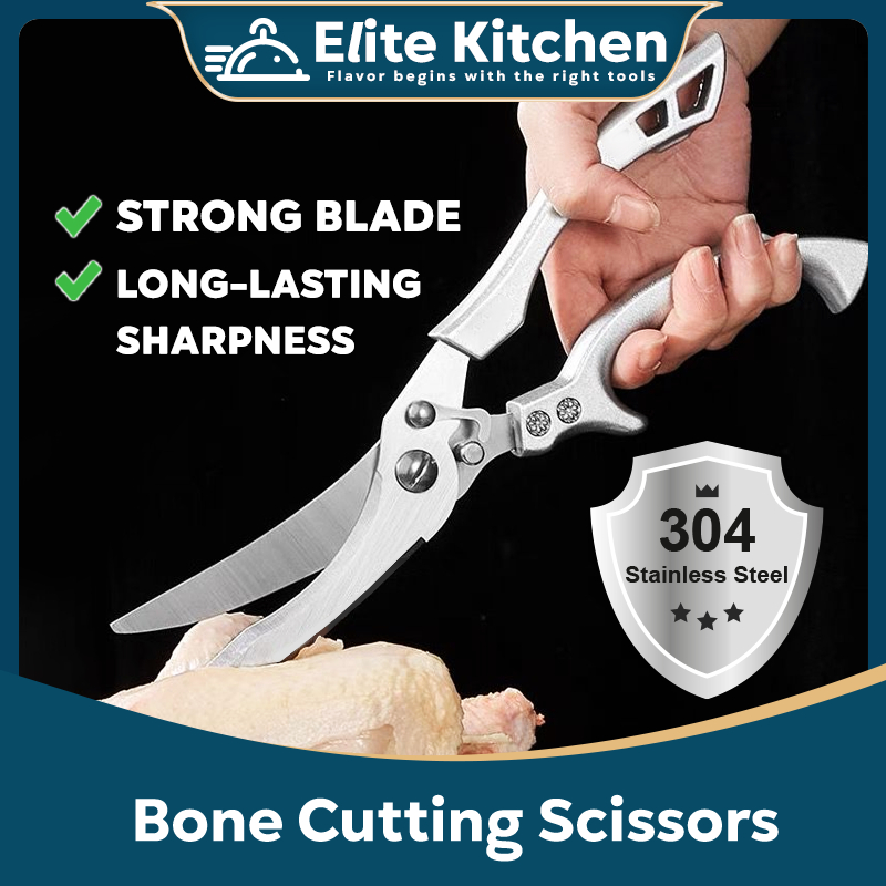 Elite Kitchen - Heavy Duty Kitchen Scissor Stainless Steel Chicken Fish ...