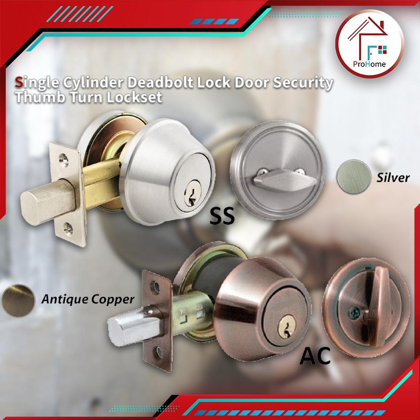 Single Deadbolt Door Lock / Home Security Thumb Turn Lockset And Key ...
