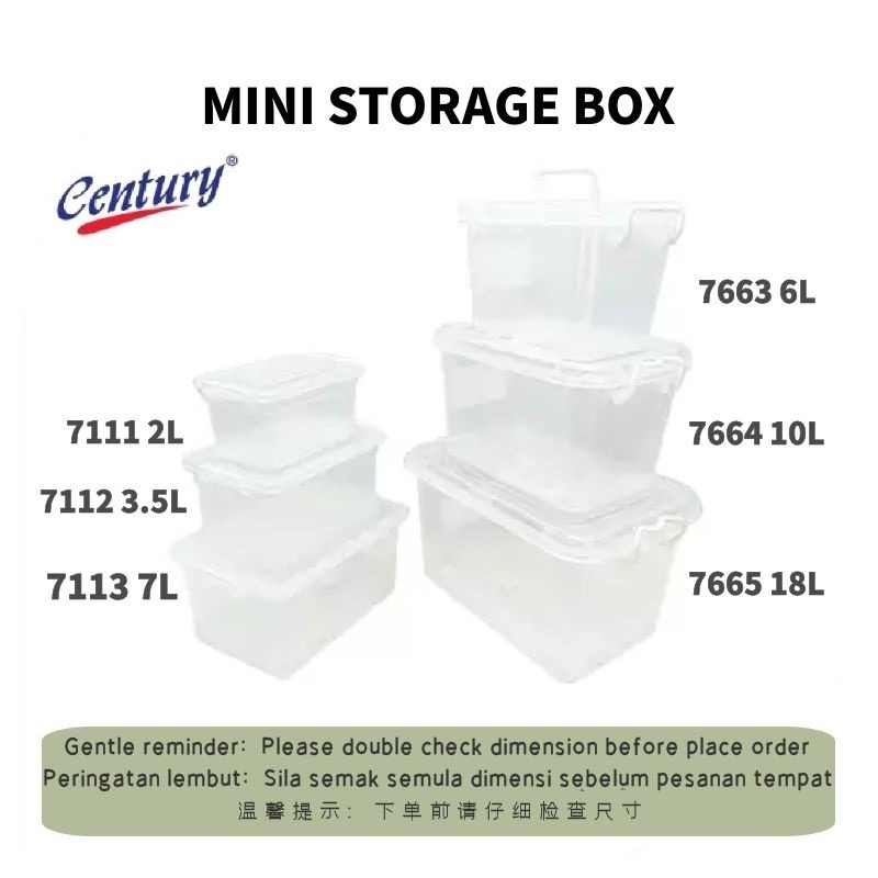 Century Mini Storage Box 2L 3.5L 7L Small Box Multipurpose Storage Box ...
